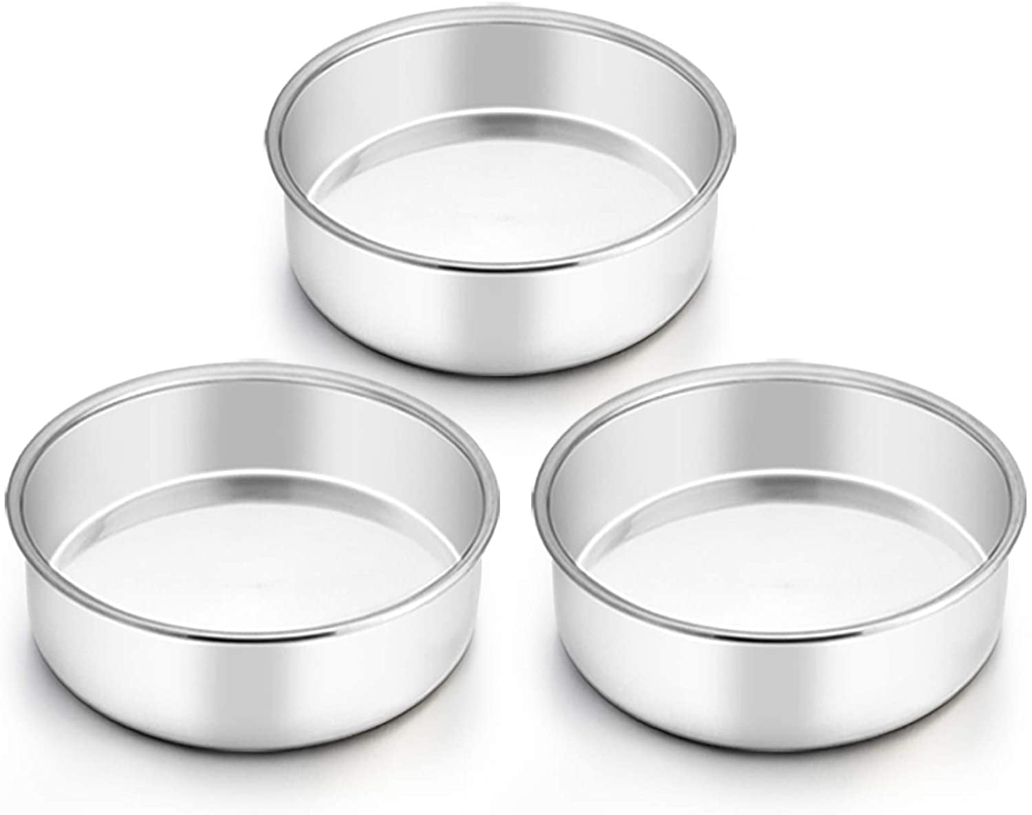 6 Inch Cake Pan, Round Cake Pan Tier Baking Pans Set Stainless Steel ...