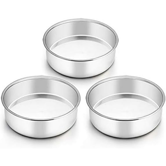 6 Inch Cake Pan, Round Cake Pan Tier Baking Pans Set Stainless Steel ...
