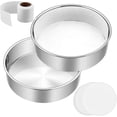 6 Inch Cake Pan Set of 2, Stainless Steel Round Layer Smash Cake Baking ...