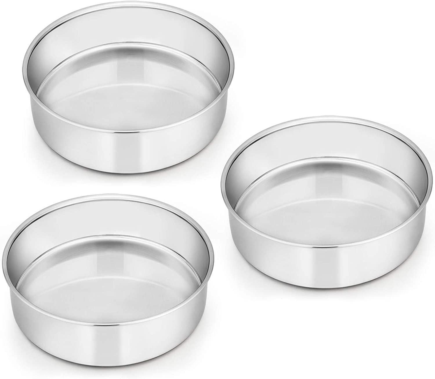 6 Inch Cake Pan Set of 3, Stainless Steel Round Smash Cake Baking Pans ...