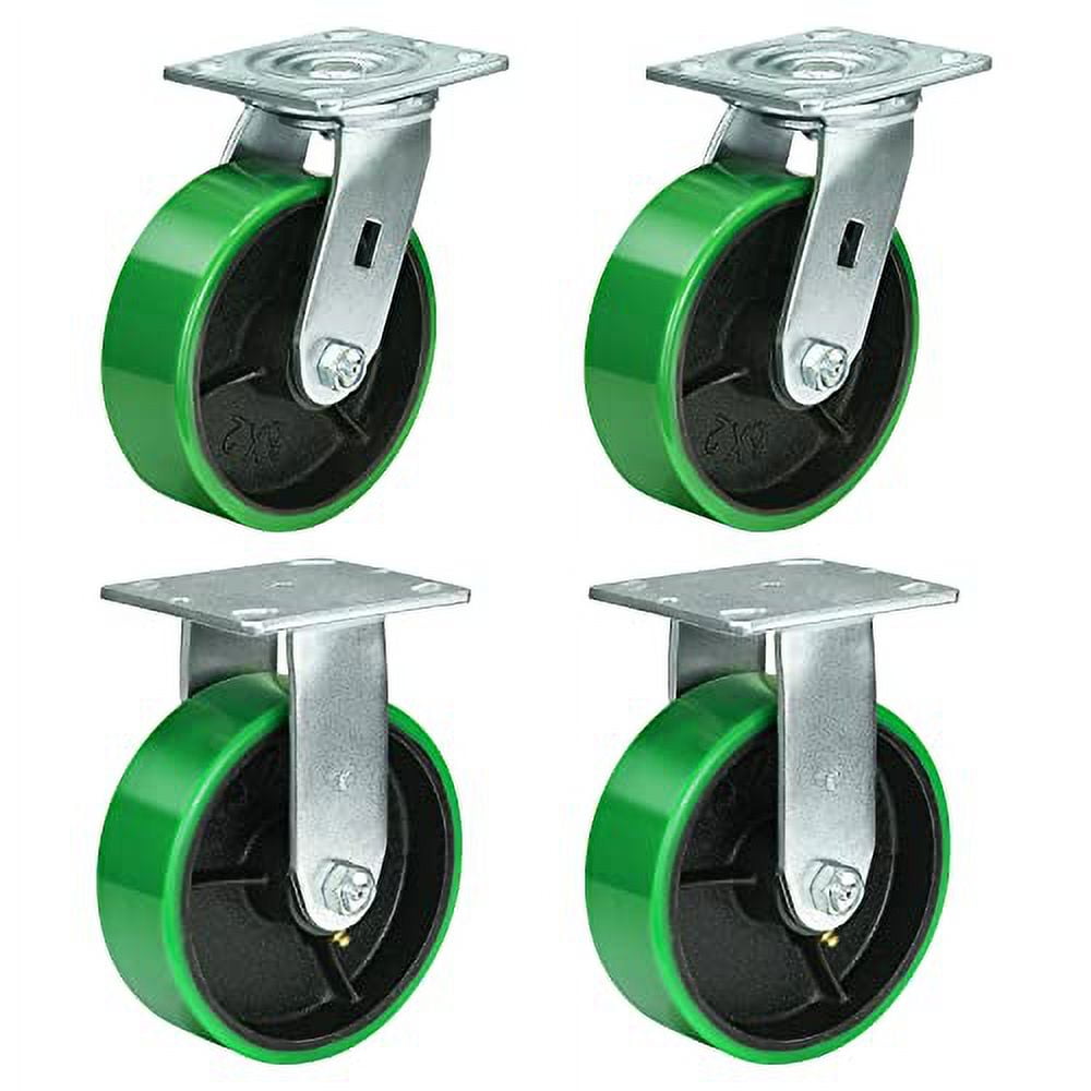 6 Inch Caster Wheels, Heavy Duty Casters With Strong Load-Bearing ...