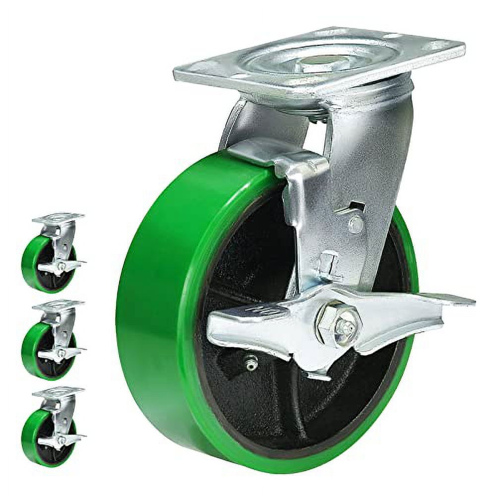 6 Inch Caster Wheels, Heavy Duty Casters With Strong Load-Bearing ...