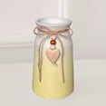 6-Inch Ceramic Flower Vase with Jute Rope and Heart Charm, Yellow ...