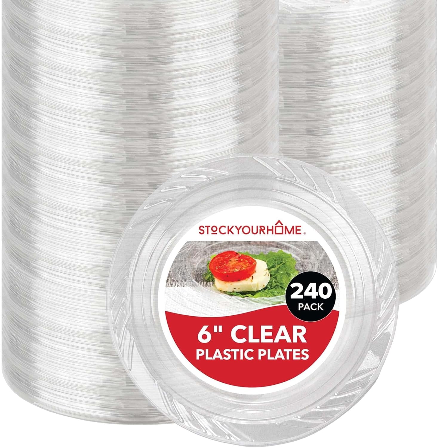 6-Inch Clear Plastic Dessert Plates (120 Pack) Flexible Disposable ...