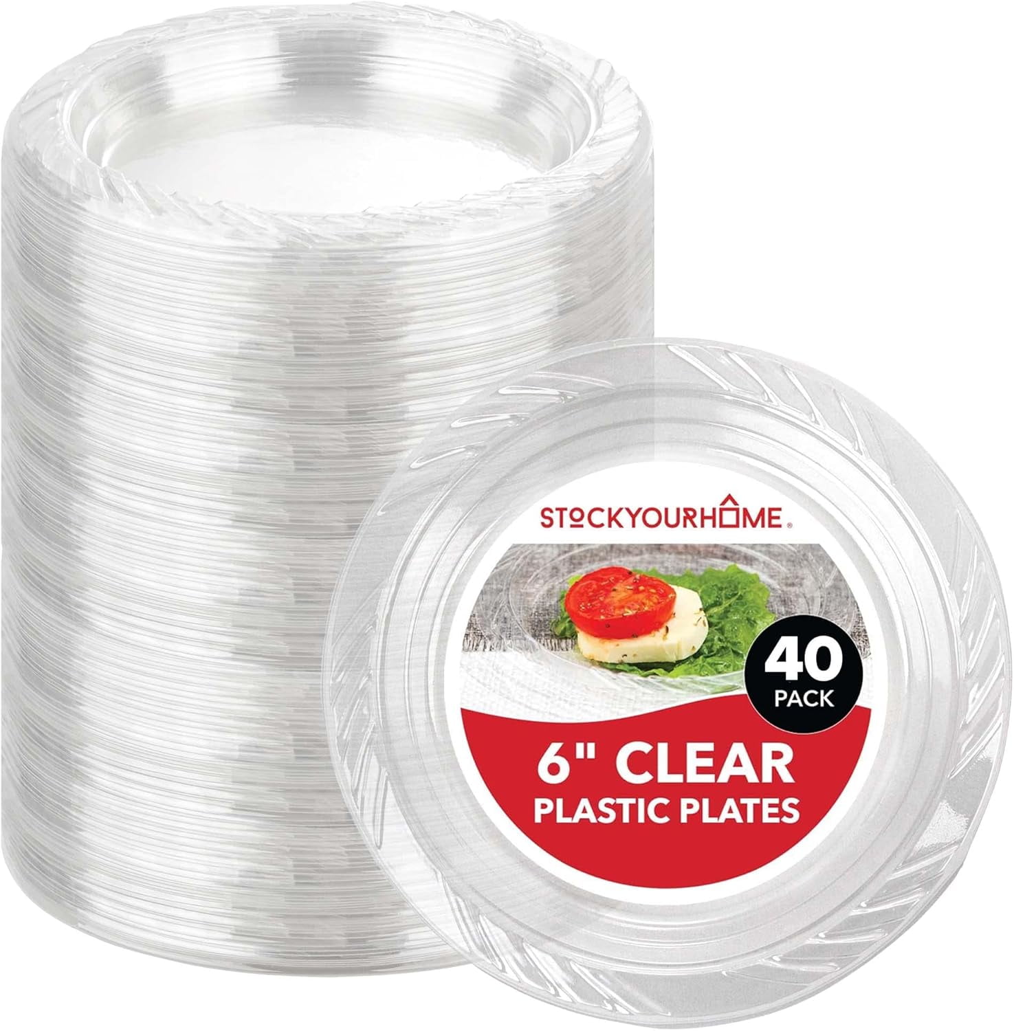 6-Inch Clear Plastic Dessert Plates (480 Pack) Flexible Disposable ...