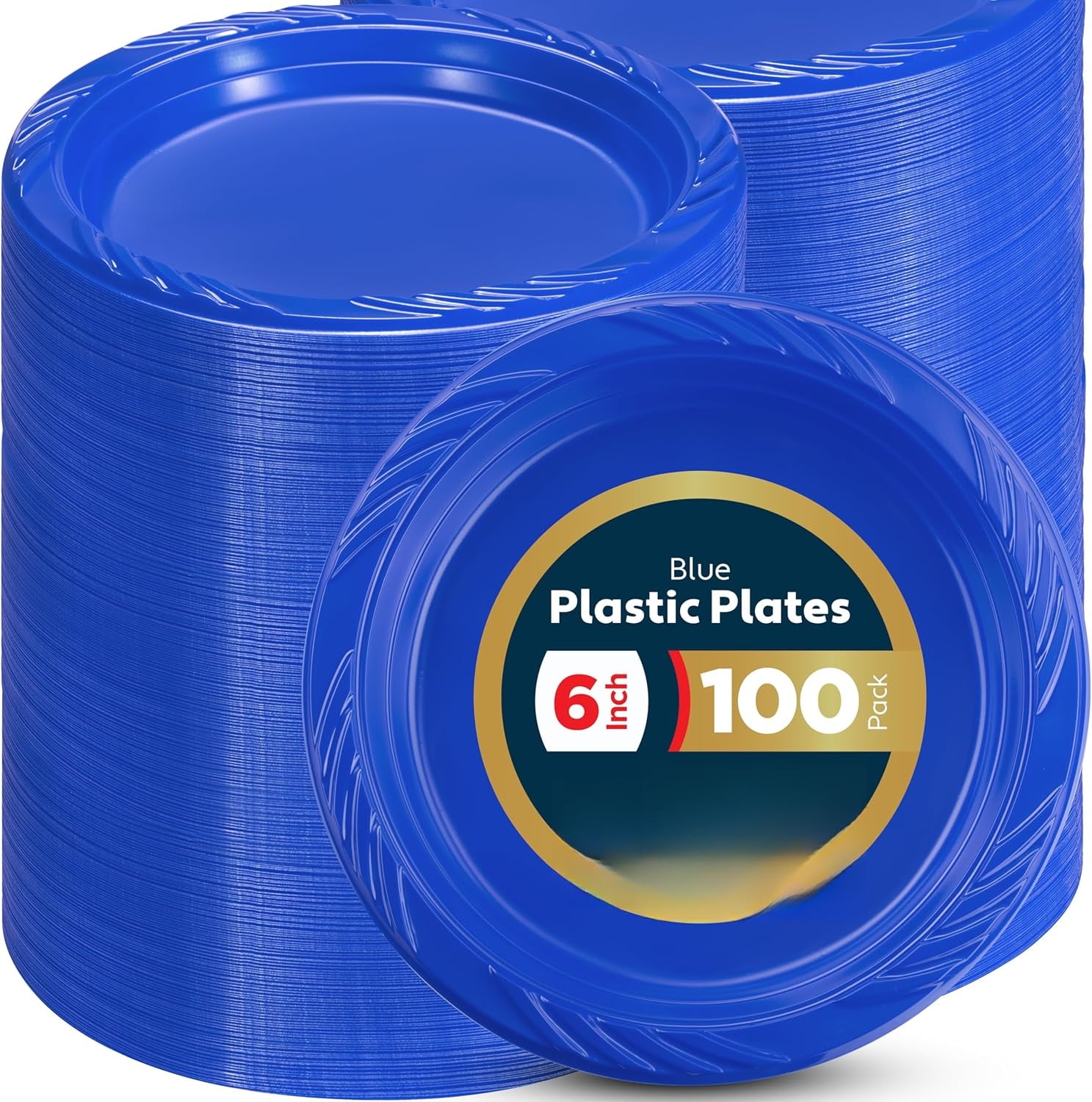 6 Inch Clear Plastic Plates 100 Bulk Pack - Disposable Cake Plates for ...