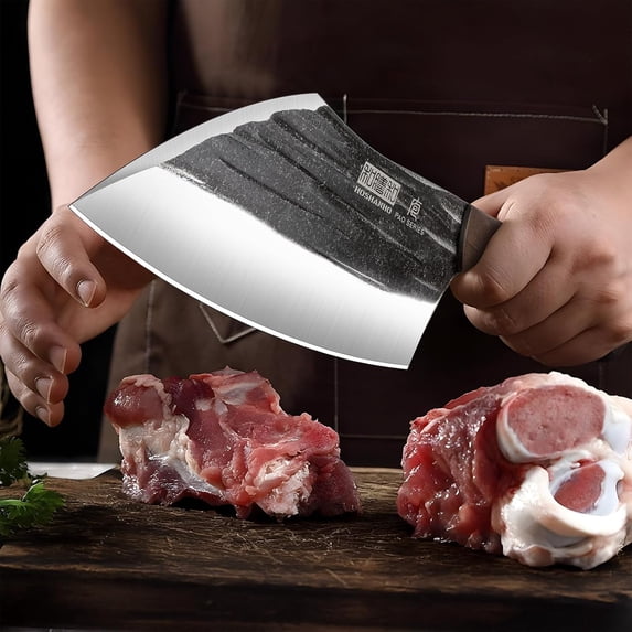 6 Inch Cleaver Knife, Hand Forged Vegetable Meat Cleaver, Full Tang ...