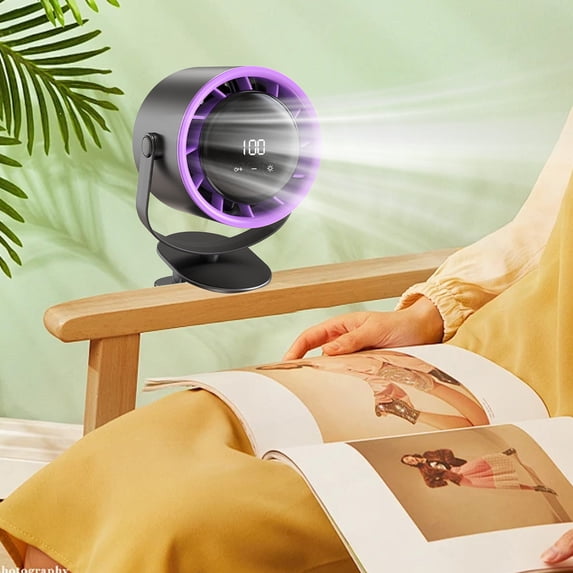 6-Inch Clip-On Rechargeable Desk Fan, 100-Speed High Velocity Air ...