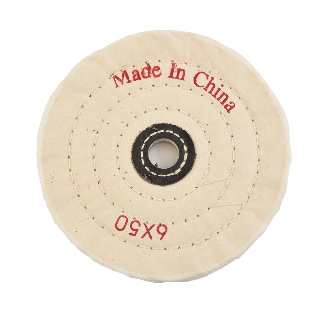 6 Inch Cloth Buffing Polishing Wheel 1/2In Polish Grinder White Pad ...