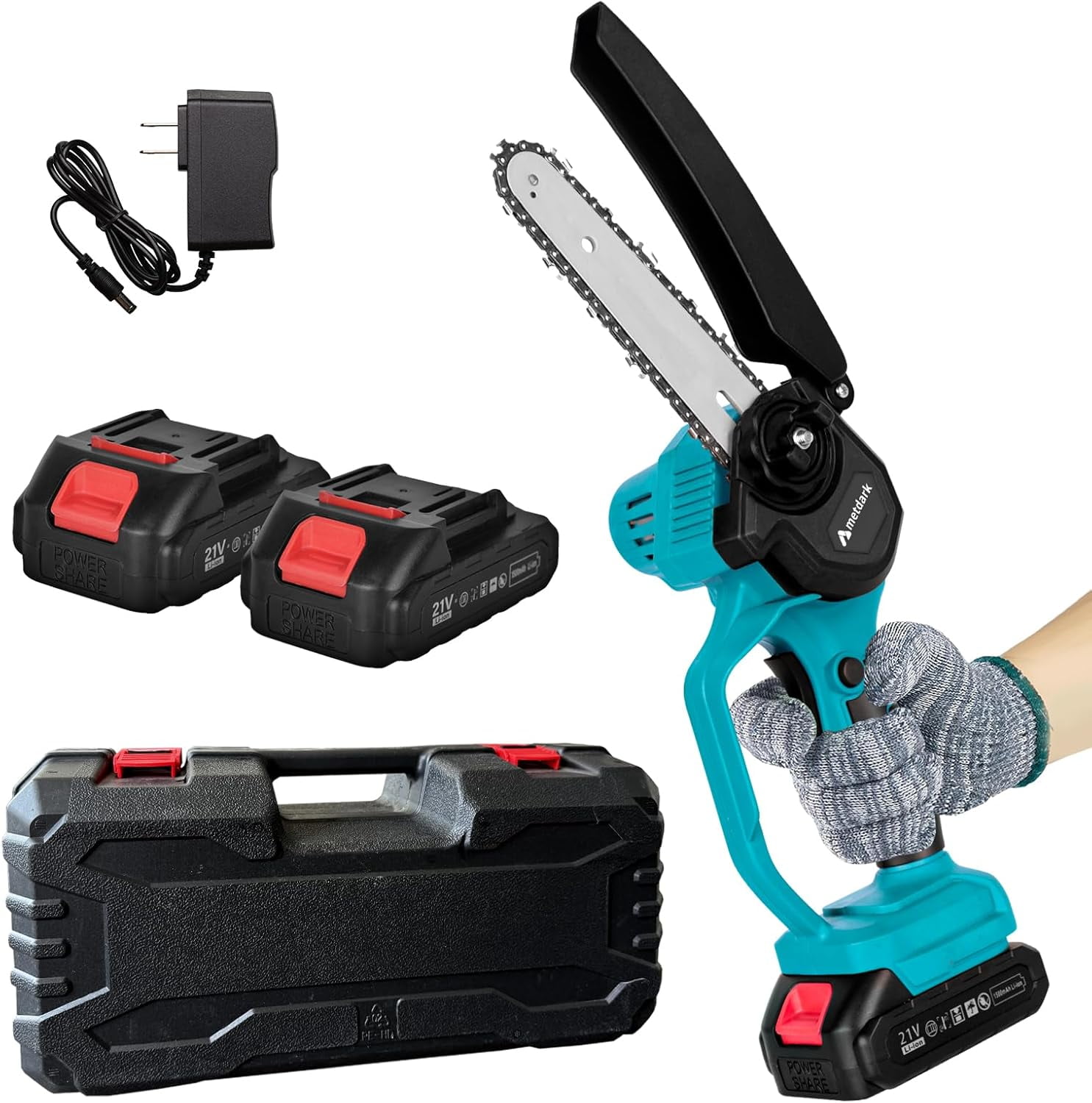 6-Inch Cordless Chainsaw with Auto-Oiler & Safety Lock | Handheld ...