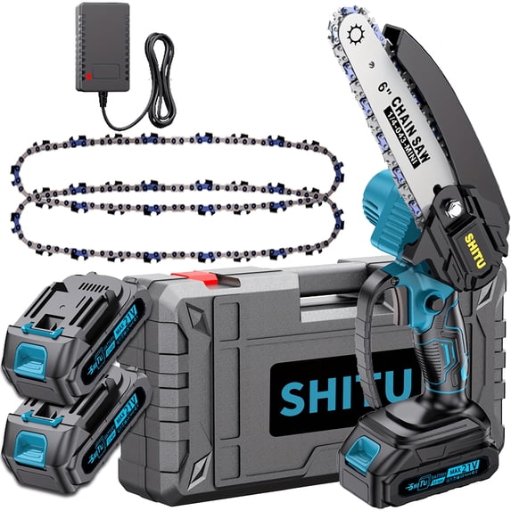 6 Inch Cordless Mini Chainsaw, 21V Handheld Portable Electric Chain Saw ...