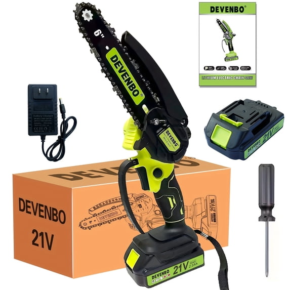 6-Inch Cordless Mini Chainsaw - Lightweight Handheld Electric Saw with ...