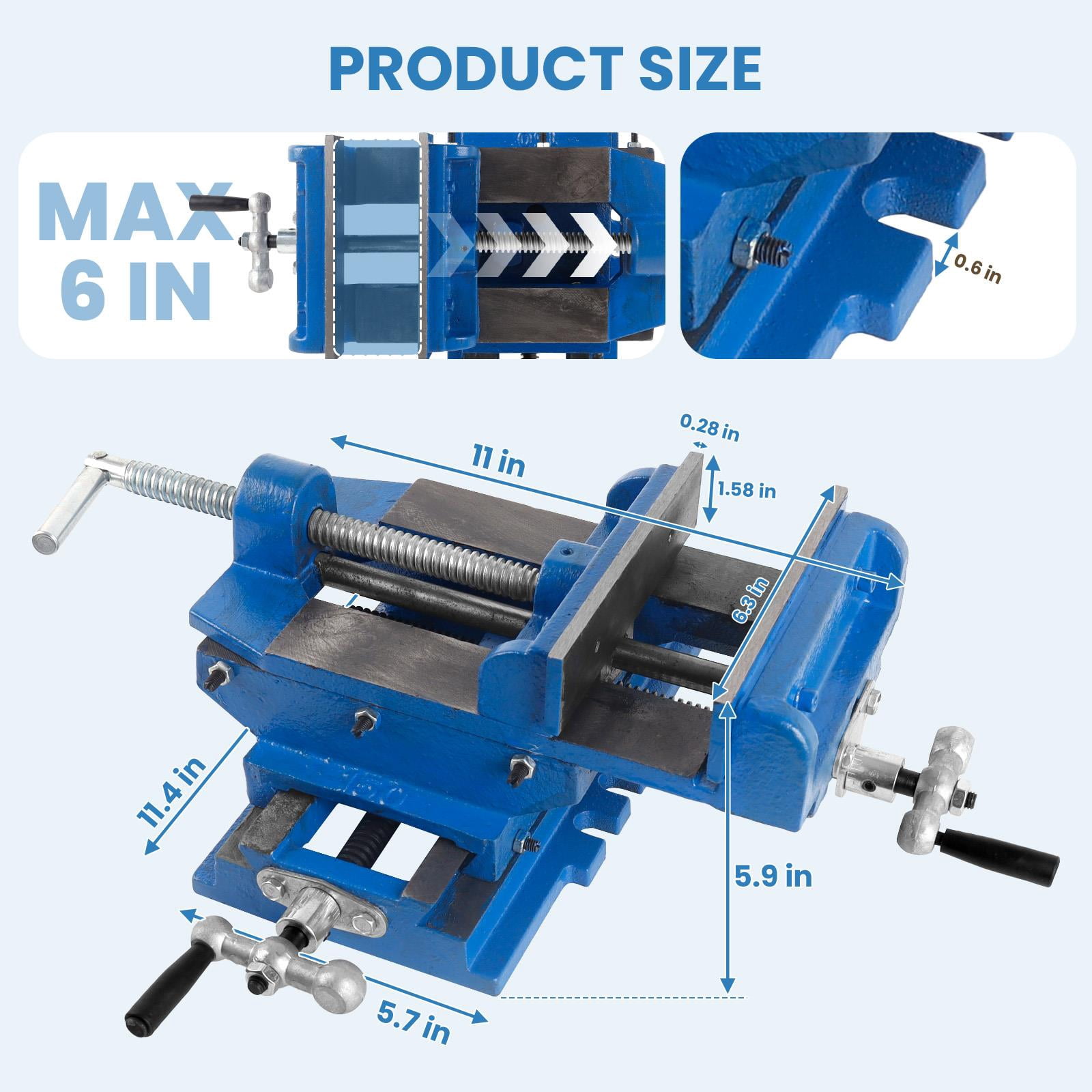 6 Inch Cross Slide Drill Press Vise, X Y Dual Axis Precision Milling ...