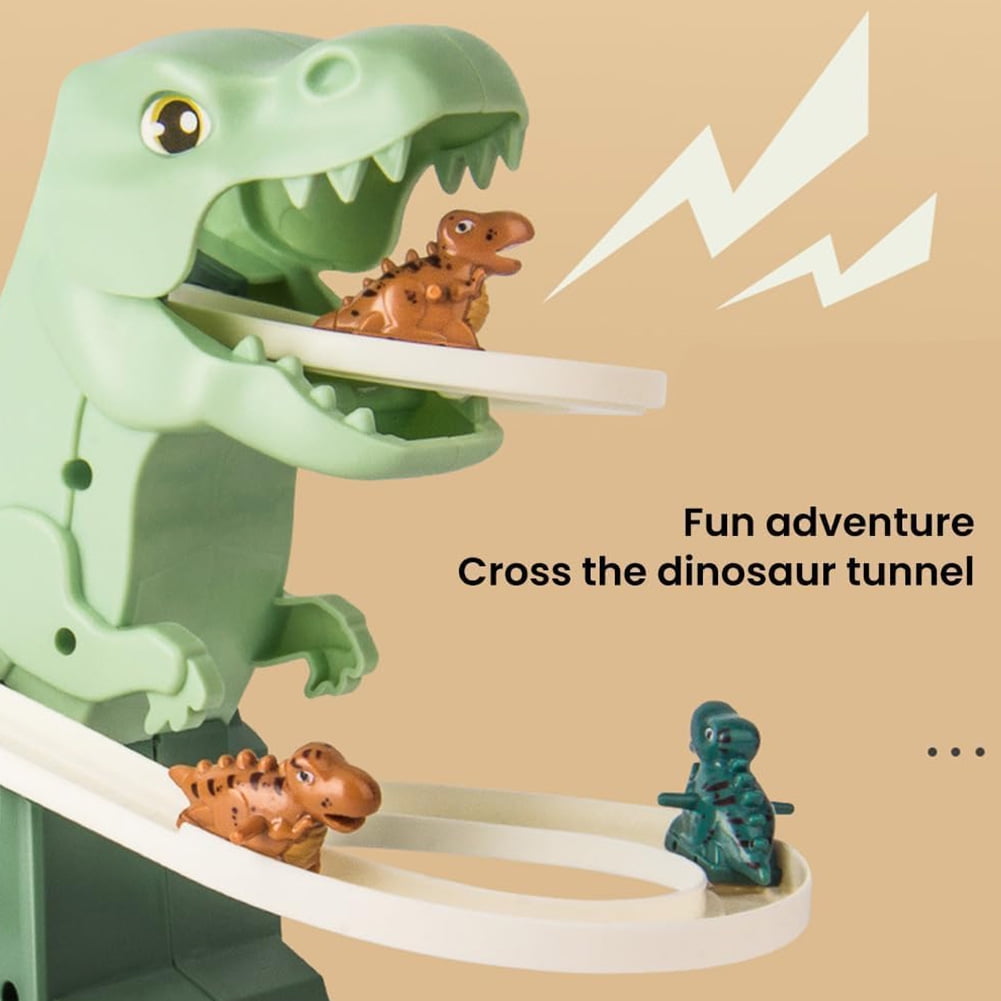 6 Inch, Dinosaur Chasing Race Track Electric Dinosaur Climbing Stairs ...