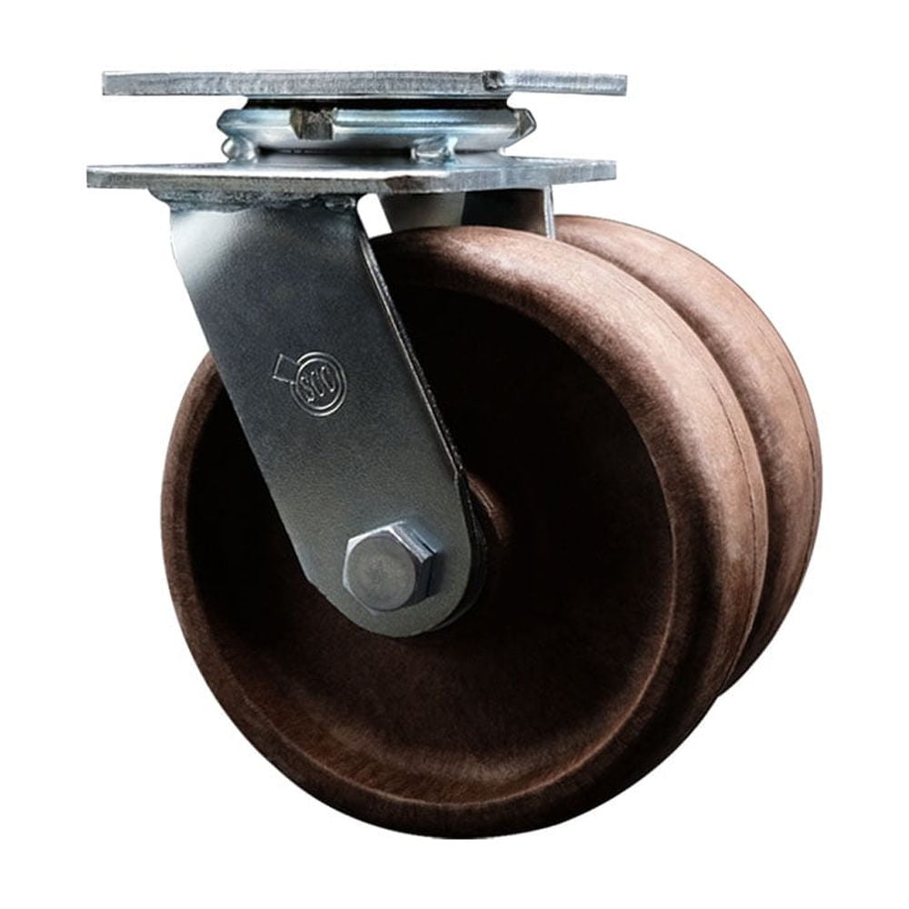 6 Inch Dual High Temp Glass Filled Nylon Wheels Swivel Caster SCC ...