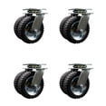 6 Inch Dual Pneumatic Wheels Swivel Caster Set with Ball Bearings SCC ...