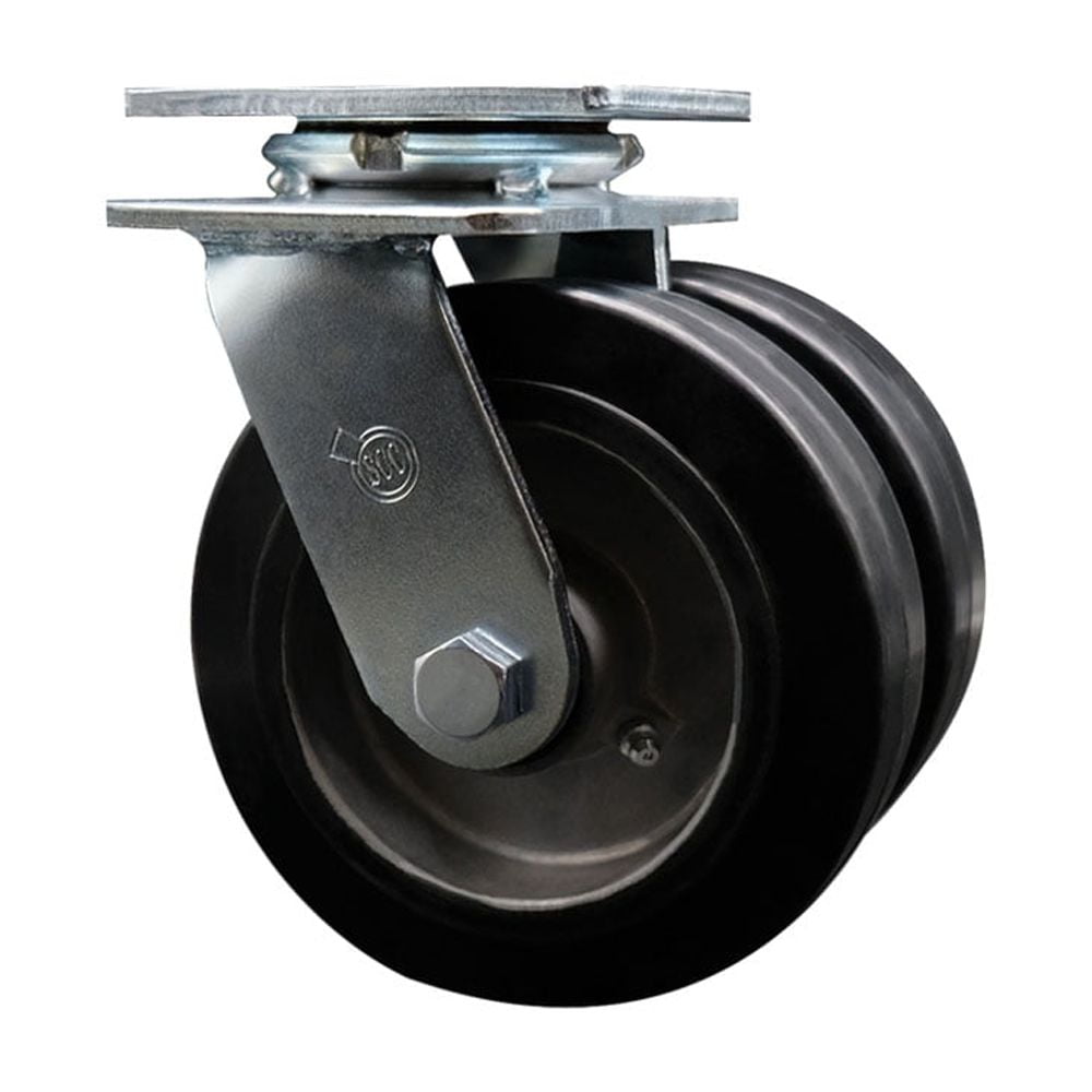 6 Inch Dual Rubber on Aluminum Wheels Swivel Caster with Ball Bearing ...