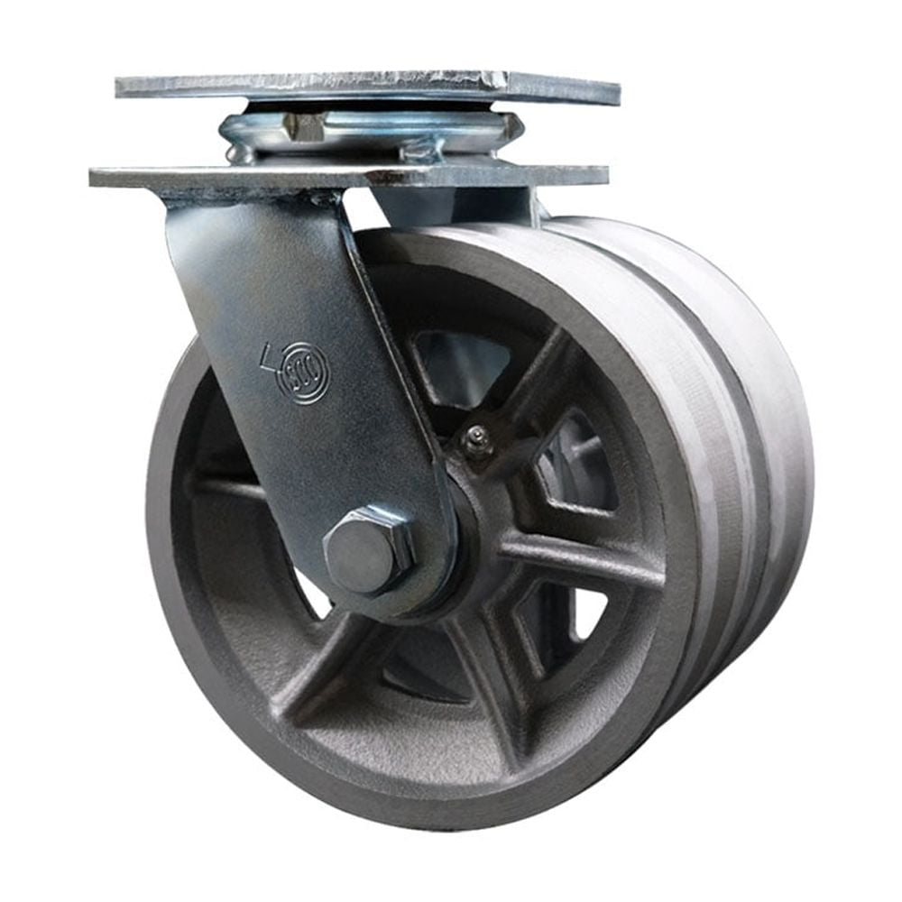 6 Inch Dual V Groove Semi Steel Wheels Swivel Caster with Roller ...