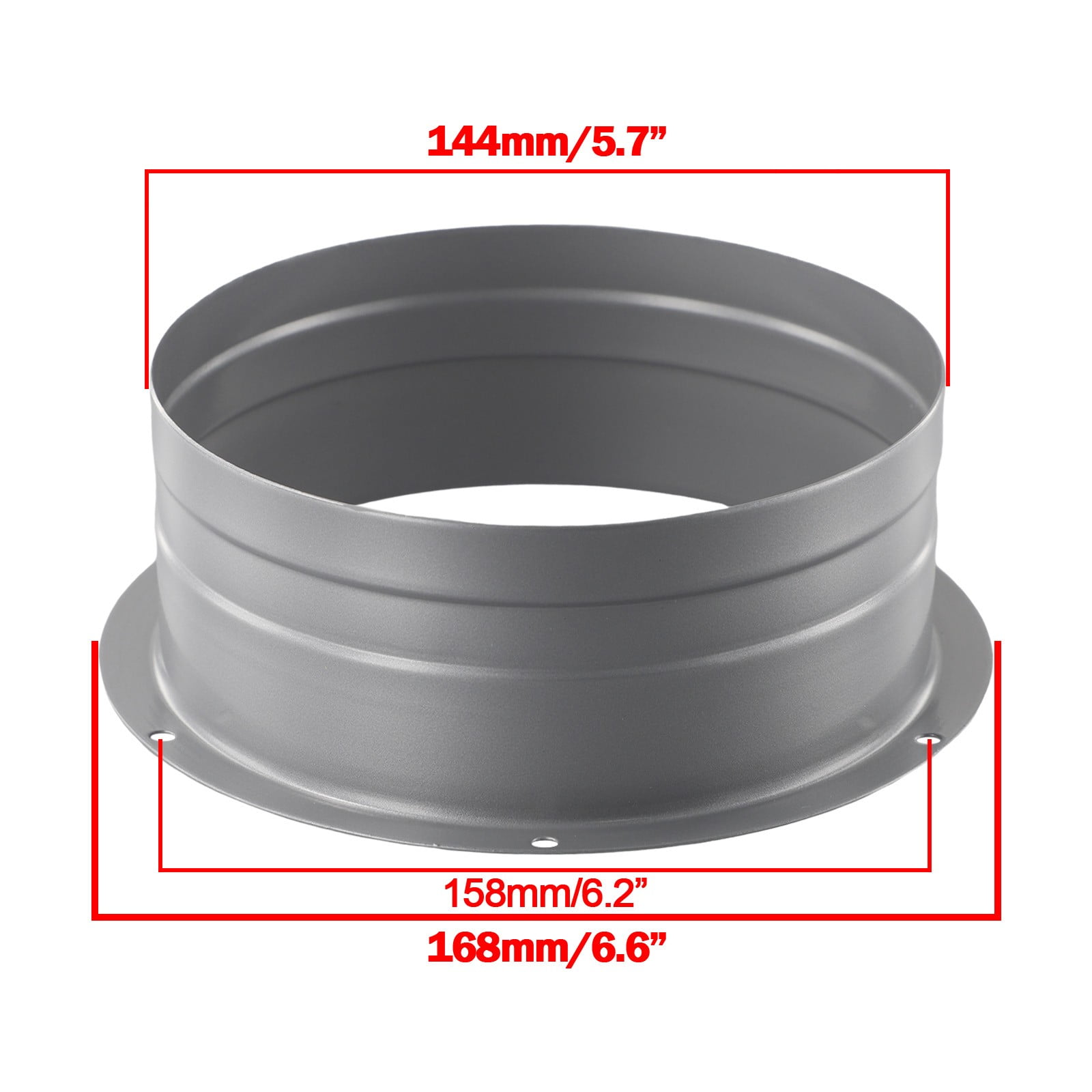 6 Inch Duct Connector Flange Metal Straight Pipe Exhaust Hose Flange ...
