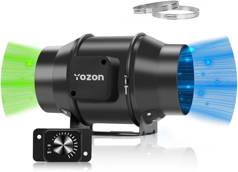 6-Inch Duct Fan with EC Motor, Inline Fan with Speed Controller - 420 ...