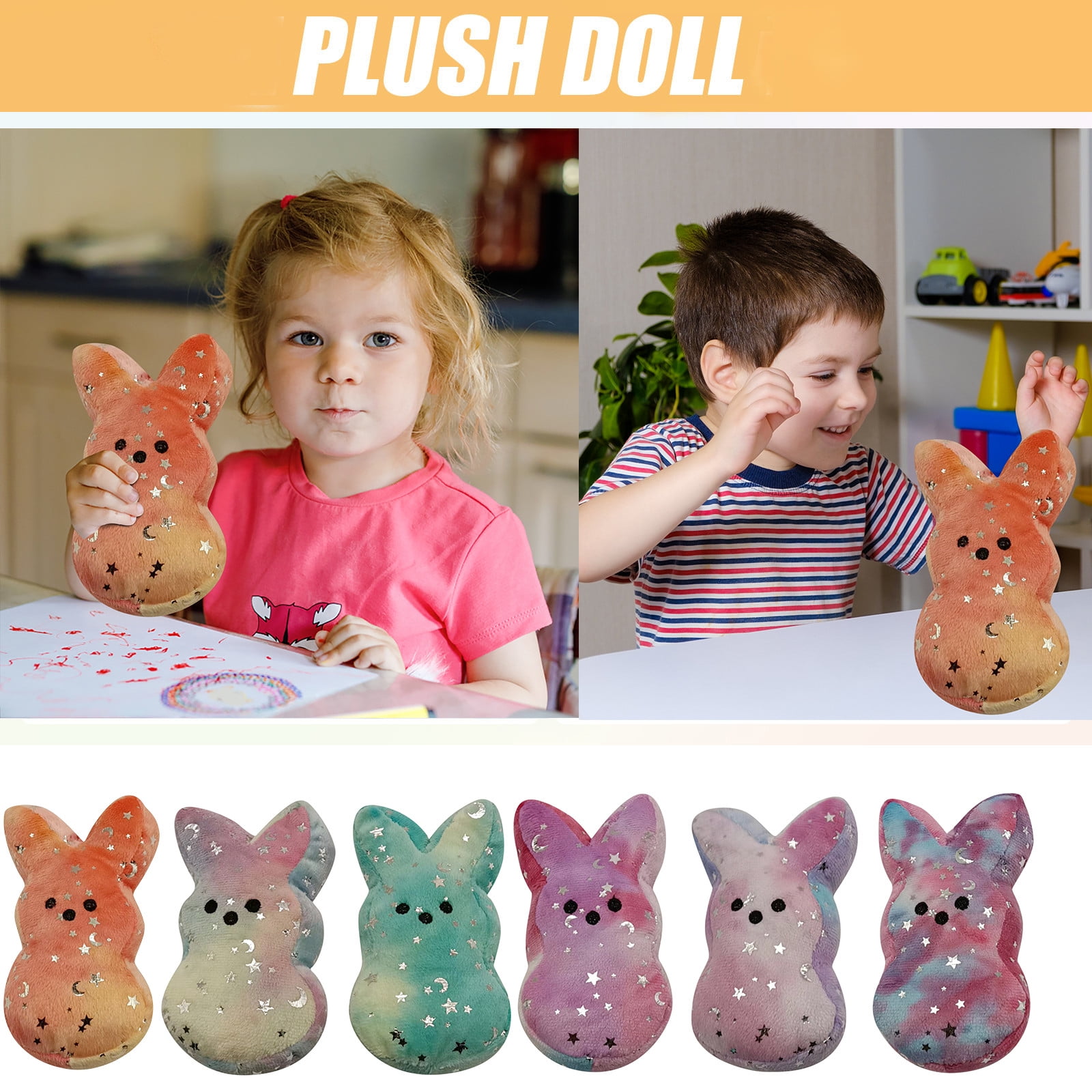 6-Inch Easter Decorated, Peeps Bunny, Cute Animal Shaped Peeping Bunny ...