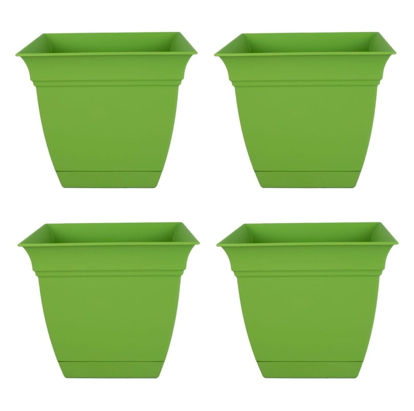 6 Inch Eclipse Square Planter with Saucer – Indoor Outdoor Plant Pot ...