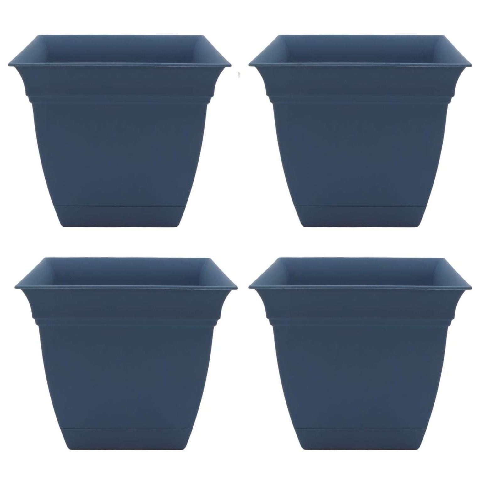 6 Inch Eclipse Square Planter with Saucer – Indoor Outdoor Plant Pot ...