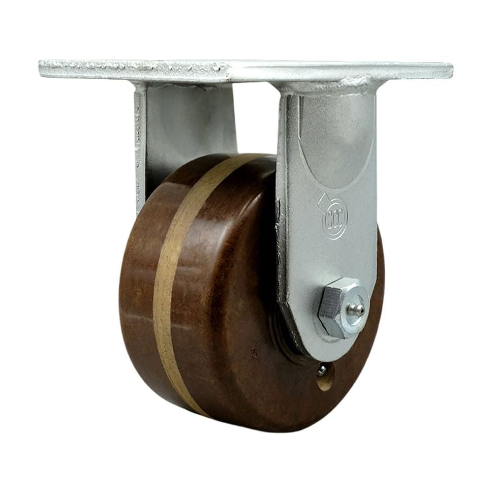 6 Inch Extra Heavy Duty High Temp Phenolic Wheel Rigid Top Plate Caster ...