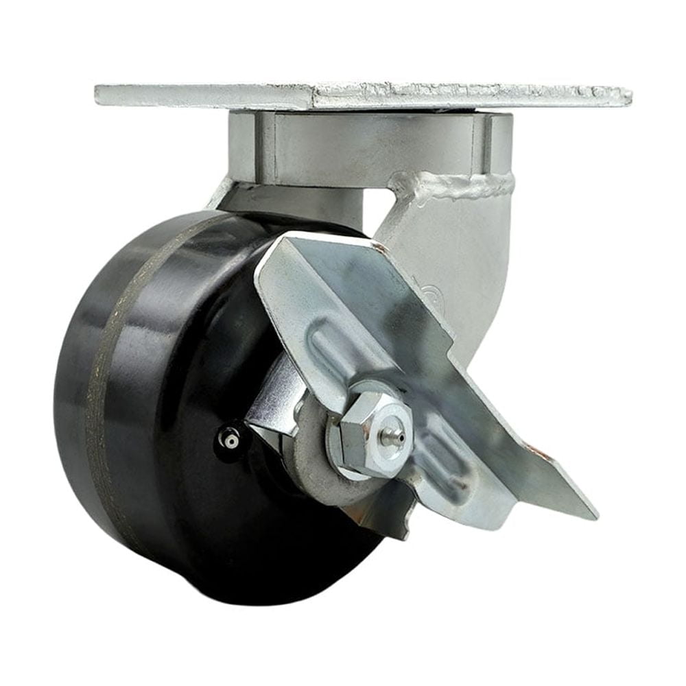 6 Inch Extra Heavy Duty Phenolic Wheel Swivel Caster with Brake Service ...