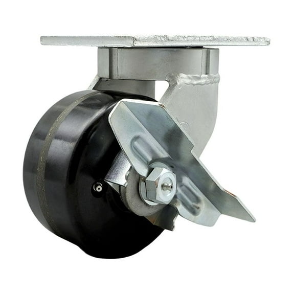 6 Inch Extra Heavy Duty Phenolic Wheel Swivel Caster with Brake Service ...