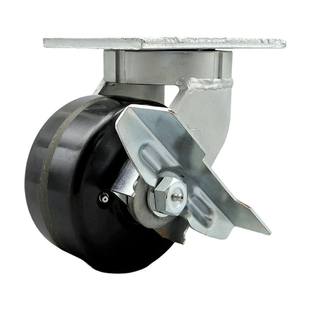 6 Inch Extra Heavy Duty Phenolic Wheel Swivel Caster with Brake and ...
