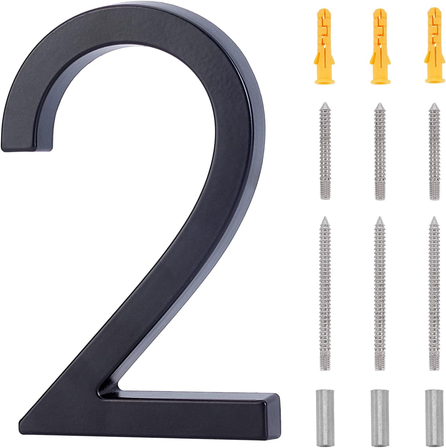 6 Inch Floating House Number 2 Zinc Alloy House Address Numbers Metal ...