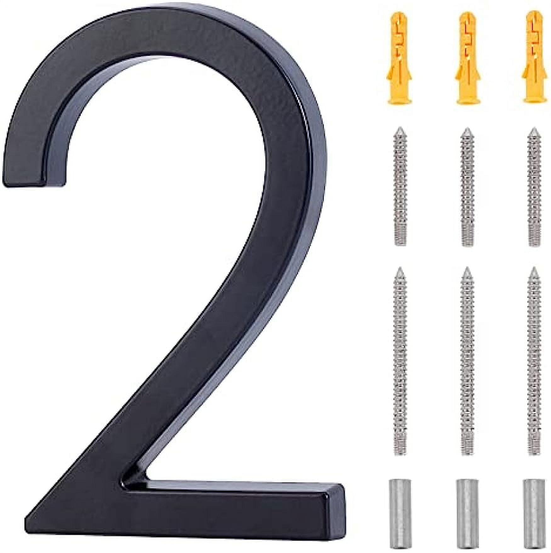 6 Inch Floating House Number 2 Zinc Alloy House Address Numbers Metal ...