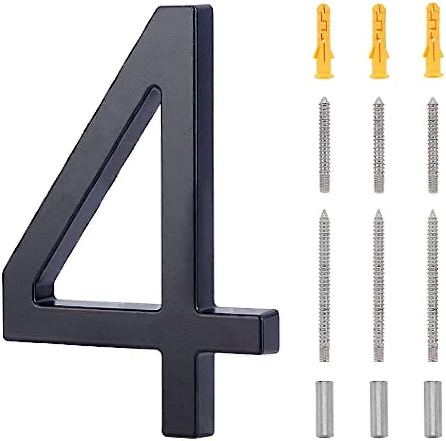 6 Inch Floating House Number 4 Zinc Alloy House Address Numbers Metal ...