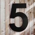 6 Inch Floating House Number 5, Black Stainless Steel Metal Modern Anti ...
