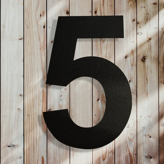 6 Inch Floating House Number 5, Black Stainless Steel Metal Modern Anti ...