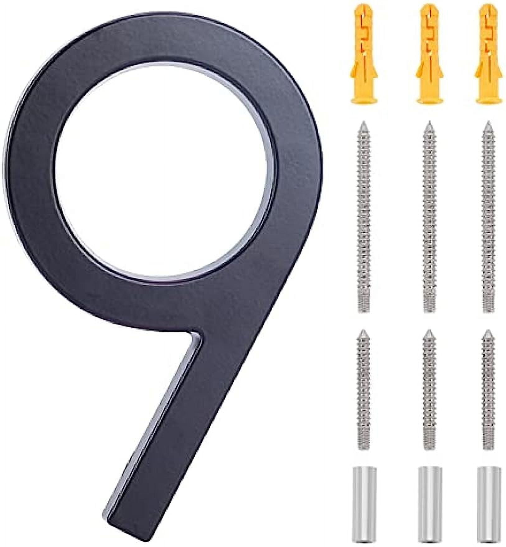 6 Inch Floating House Number 9 Zinc Alloy House Address Numbers Metal ...