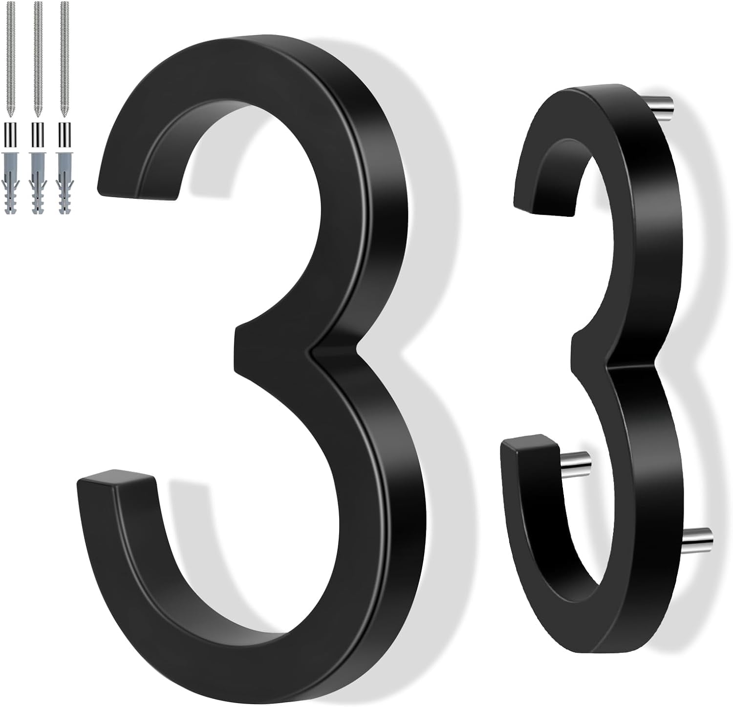 6 Inch Floating House Number Metal Modern Anti-Rust House Address ...