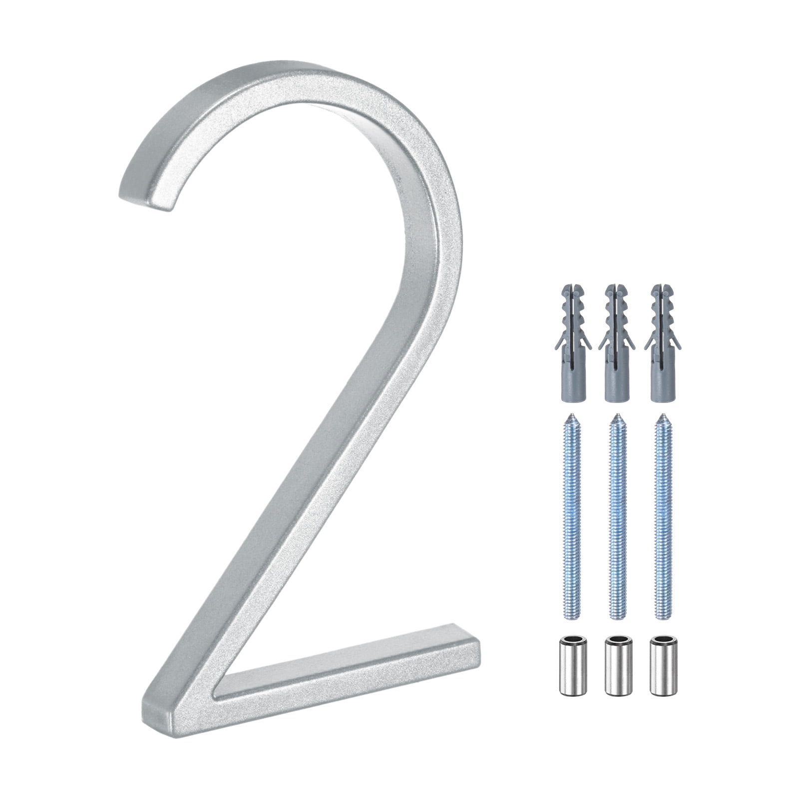 6 Inch Floating House Number, Metal Modern House Number 2 with Nail Kit ...