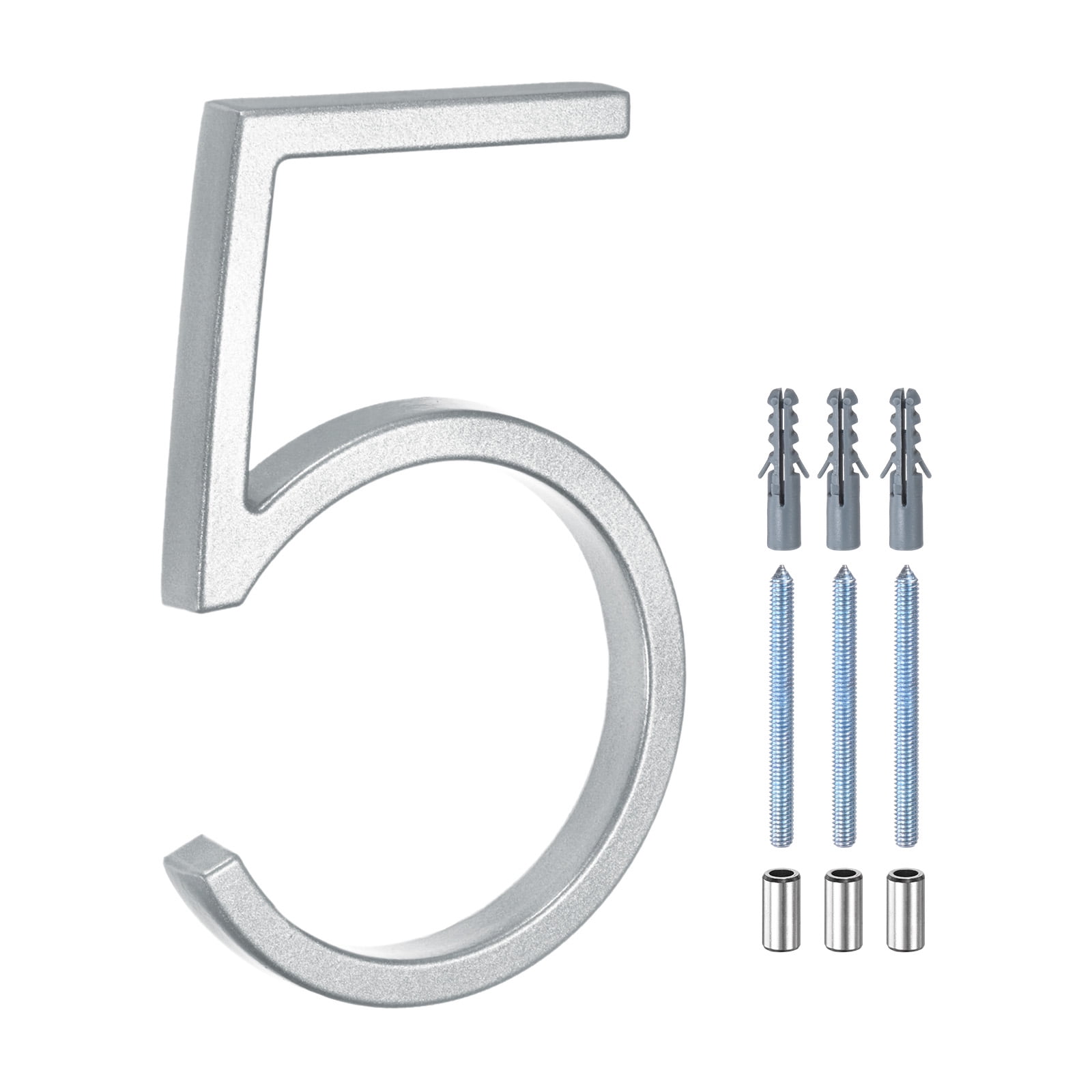 6 Inch Floating House Number, Metal Modern House Number 5 with Nail Kit ...