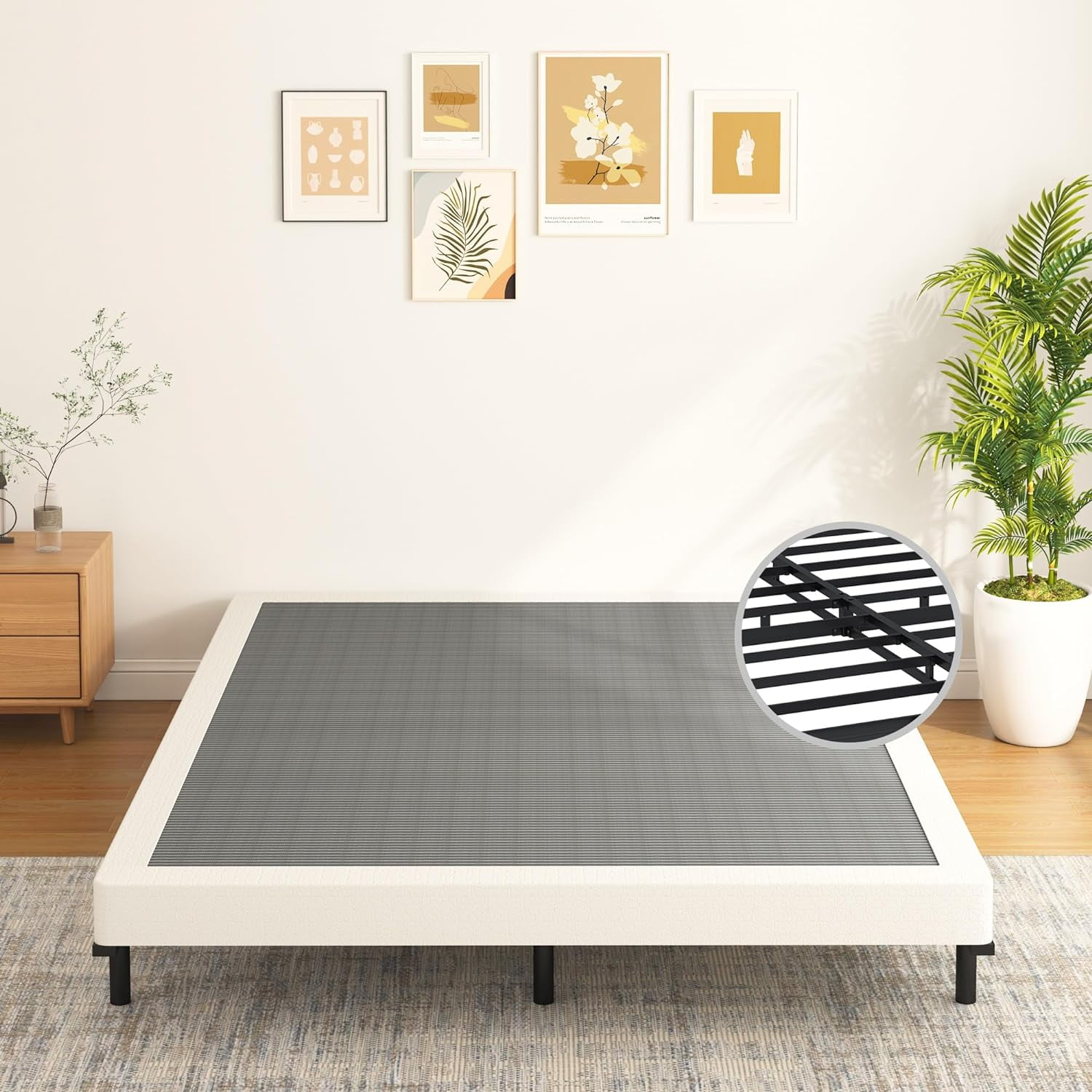 6 Inch Full Box Spring and Cover Set, Box Springs Full Size, Heavy Duty ...