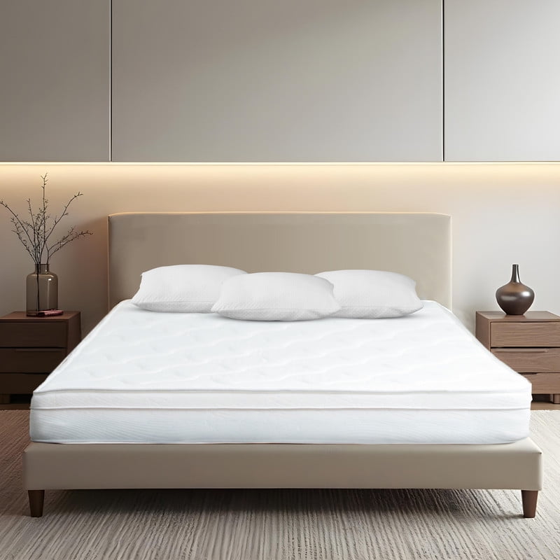 6-Inch Full Hybrid Mattress, Medium Firm, High-Density Foam & Bonnell ...