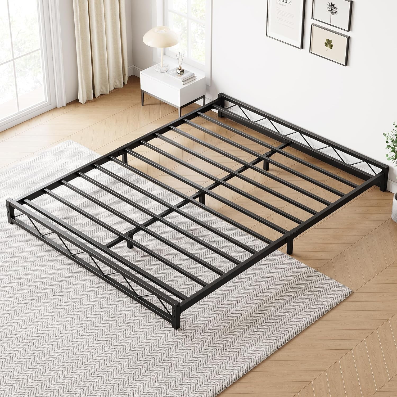 6 Inch Full Size Metal Platform Bed Frame, Sturdy Steel Slats, No Box ...