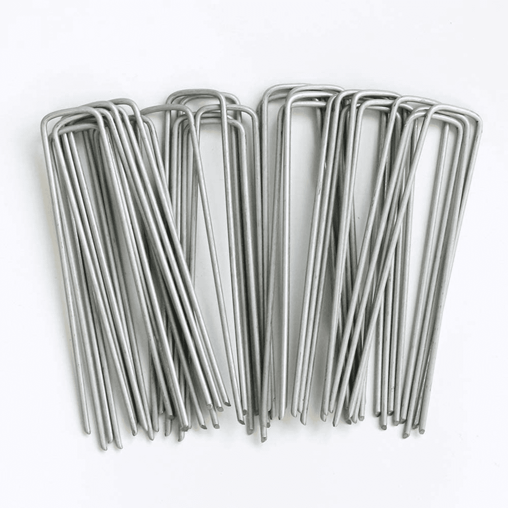 50PCS 6-Inch Galvanized Garden Stakes, U-Type Landscape Staples, Rust ...