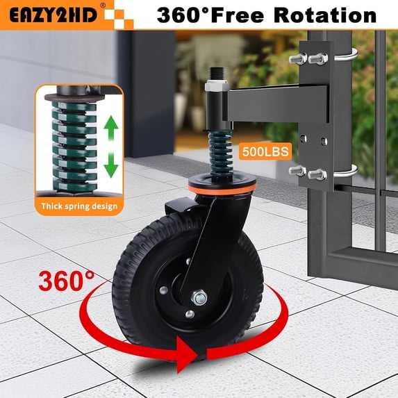 6 Inch Gate Wheel, 500Lbs Heavy Duty Gate Wheel with Brake - Walmart.com