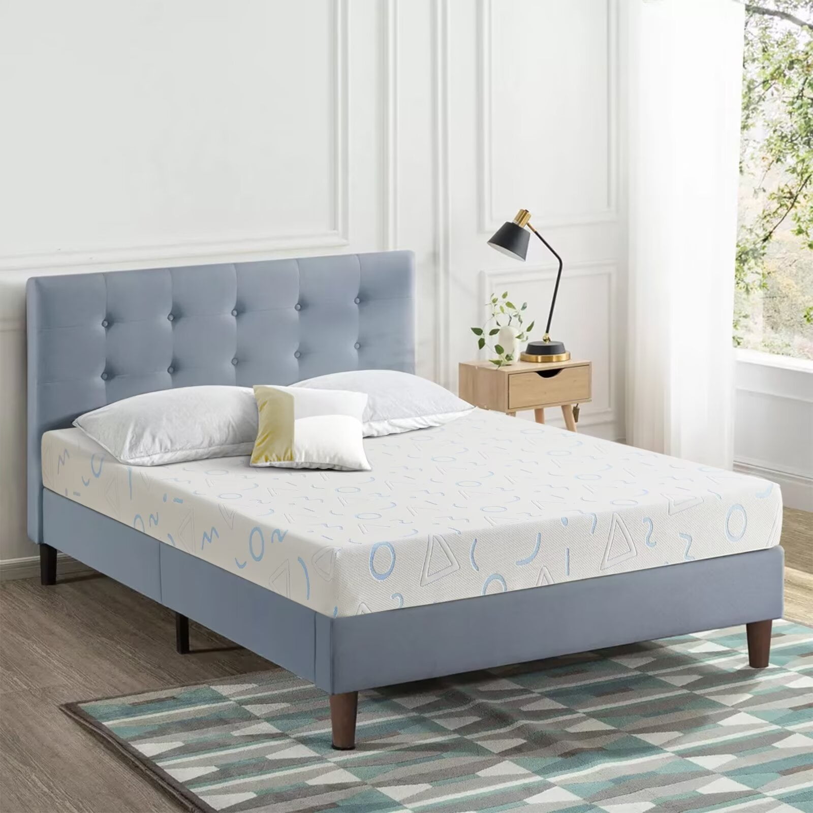 6 Inch Gel Memory Foam Mattress Medium-Firm Mattress for Pressure ...