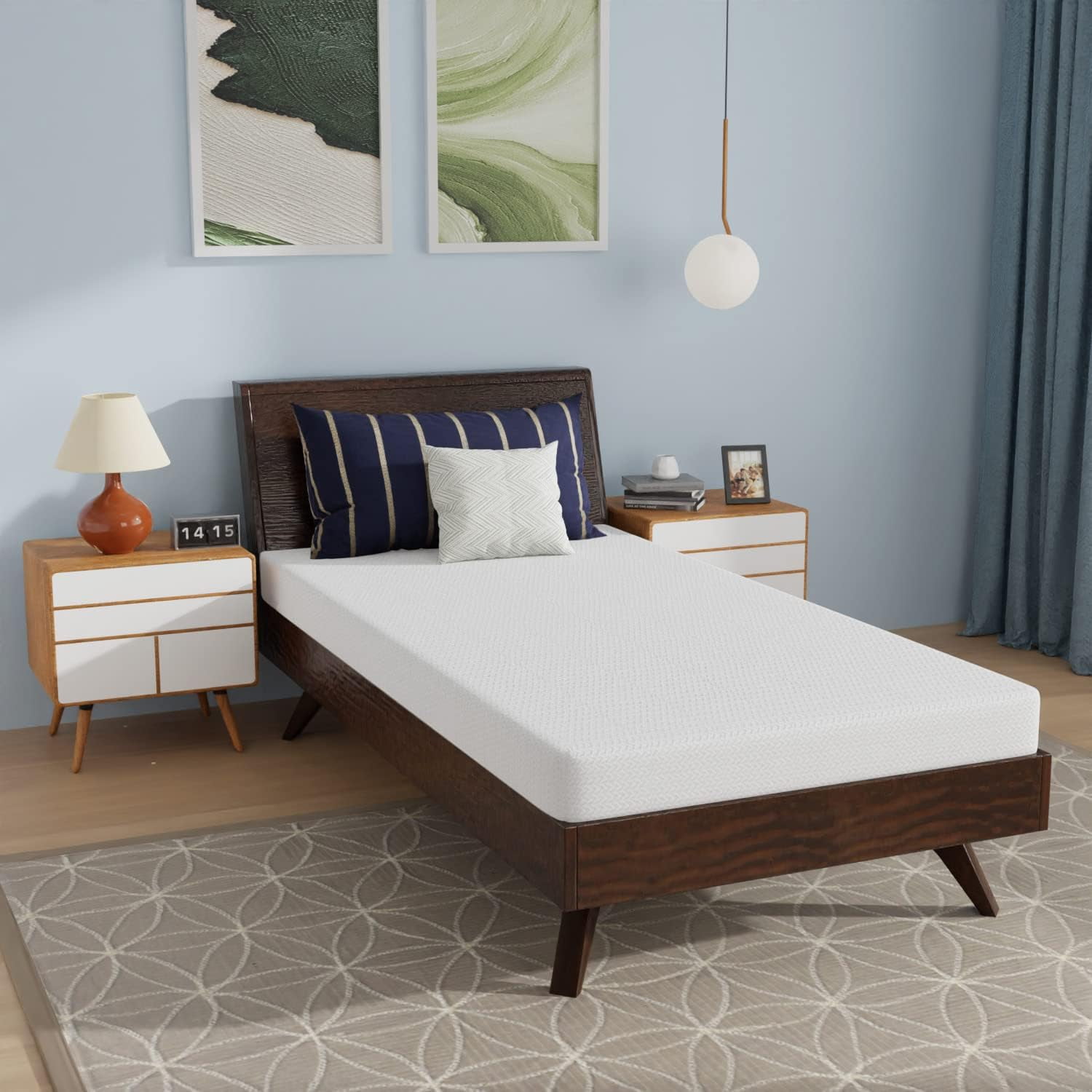 Comfortable 6 Inch Bed Mattress, Gel Memory Foam, Twin Size, Bamboo ...