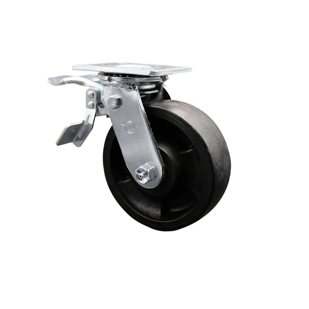 6 Inch Glass Filled Nylon Swivel Caster with Roller Bearing and Total ...