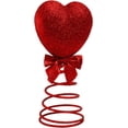 6 Inch Glitter Red Heart Tree Topper – 2026 New Spiral Base Love ...