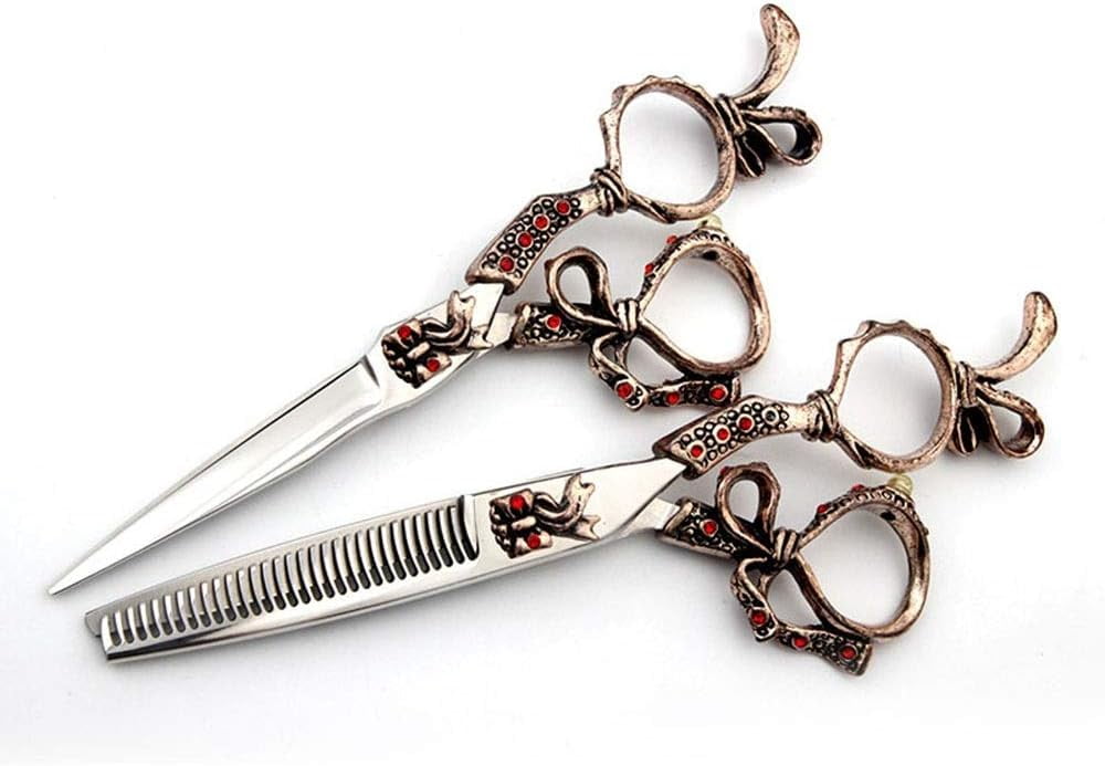 6 Inch Hairdresser Haircut Flat Scissor + Tooth Sccissor Tools Set Hair ...